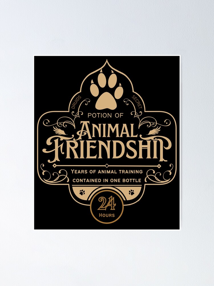 "Potion of Animal Friendship: Gold Version" Poster for Sale by Milmino ...