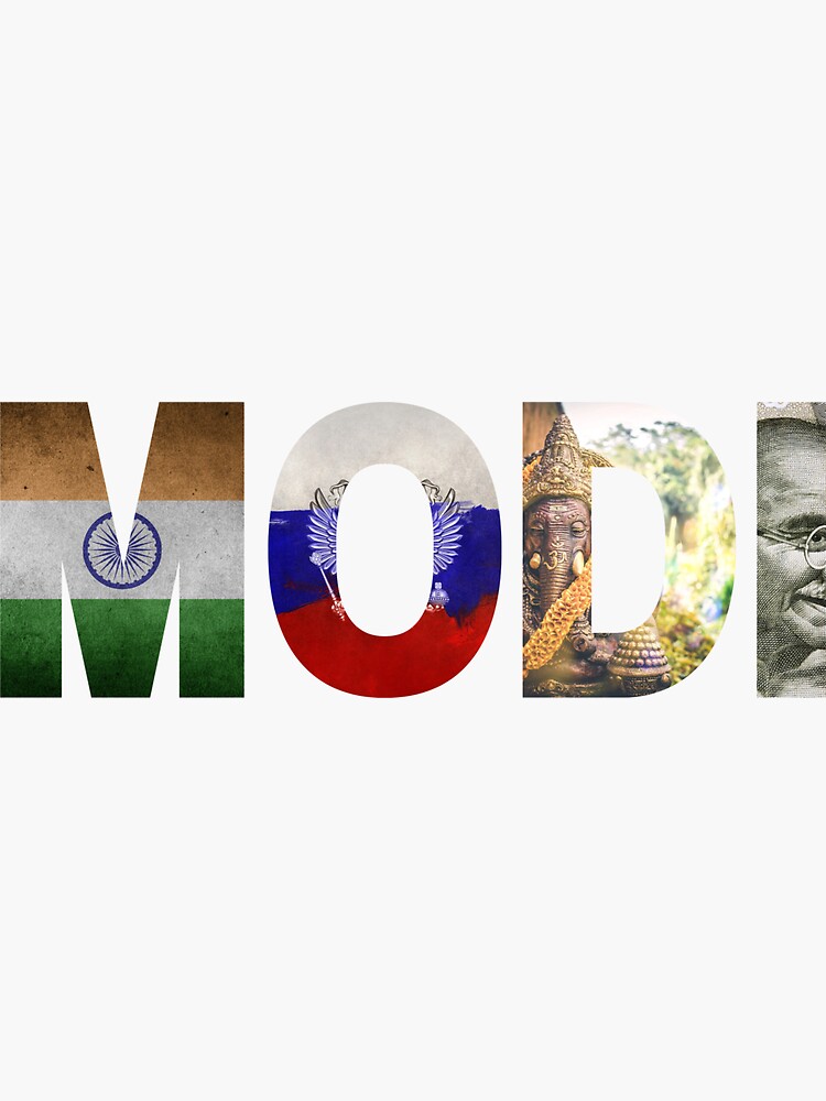 "Cool Narendra modi prime minister of India typography" Sticker for ...