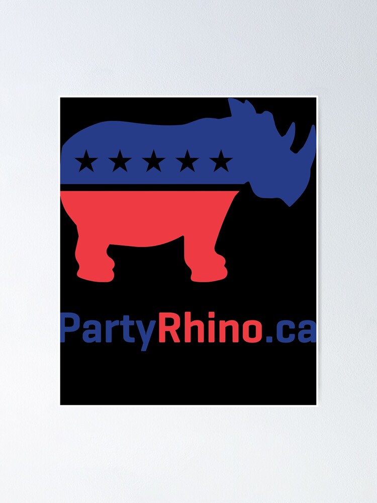 "Rhino Party Logo 2019 Classic" Poster for Sale by MeyerDavid44 | Redbubble