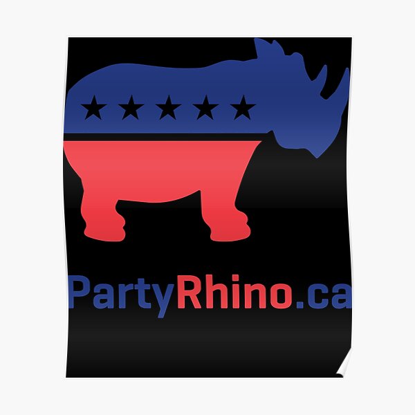 "Rhino Party Logo 2019 Classic" Poster for Sale by MeyerDavid44 | Redbubble
