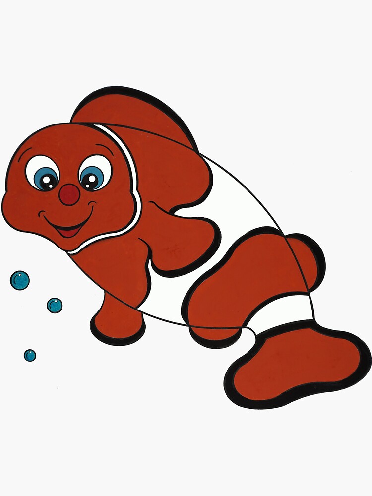 Pegatina «Un pez payaso... coloreado por GrandpaH» de GrandpaH | Redbubble
