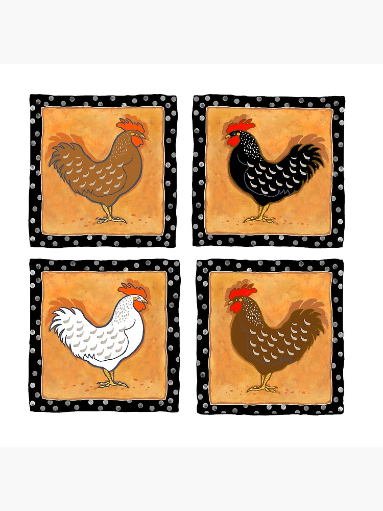 "Four Chickens" Poster for Sale by Lyngianni | Redbubble