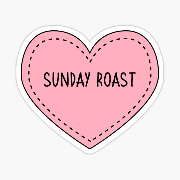 "Sunday Roast Pink Heart Stitches British Irish Food" Sticker for Sale ...
