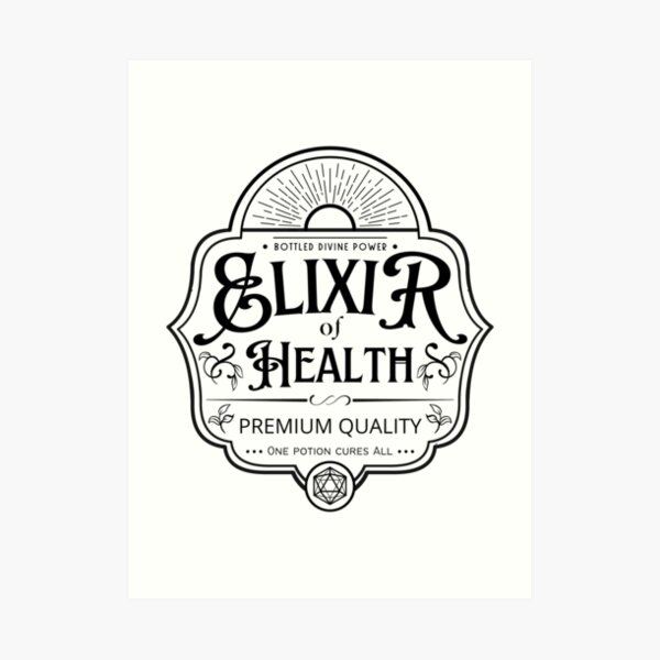 "Elixir of Health: Black Version" Art Print by Milmino | Redbubble