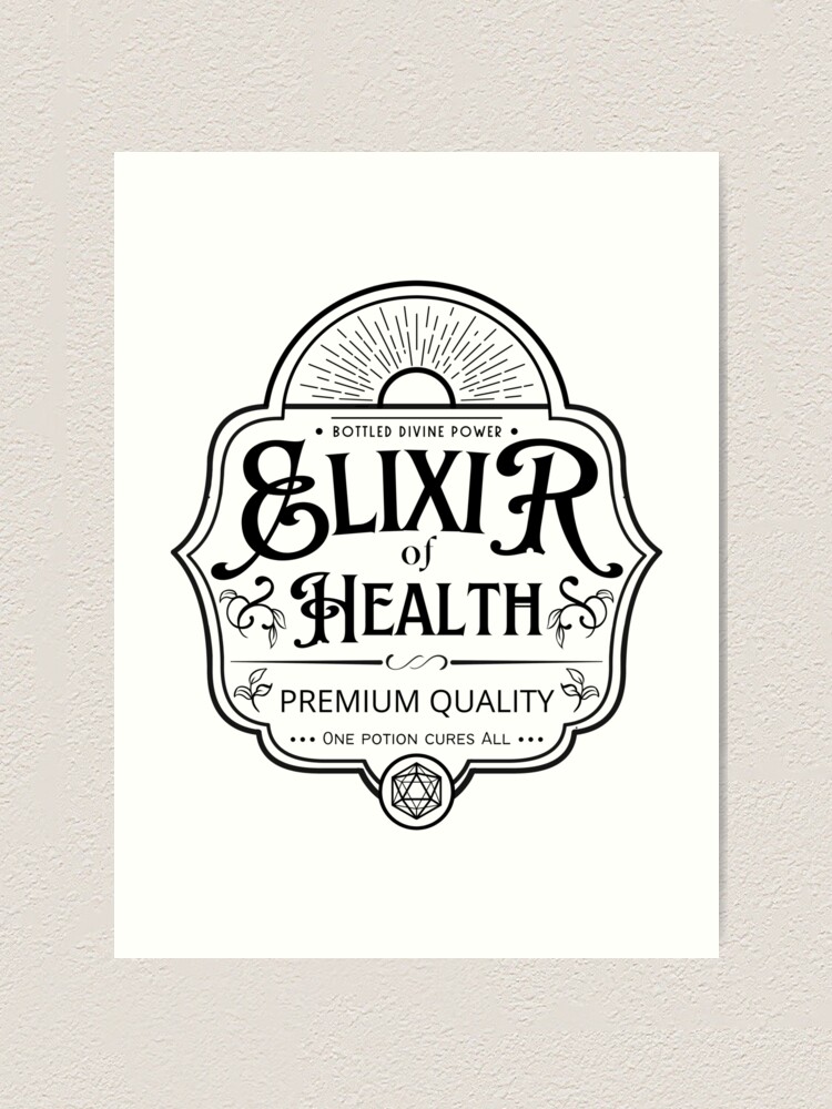 "Elixir of Health: Black Version" Art Print by Milmino | Redbubble