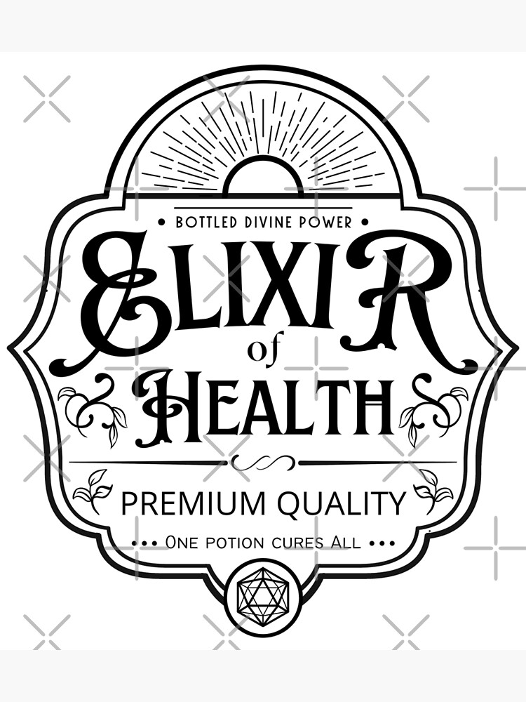 "Elixir of Health: Black Version" Art Print by Milmino | Redbubble