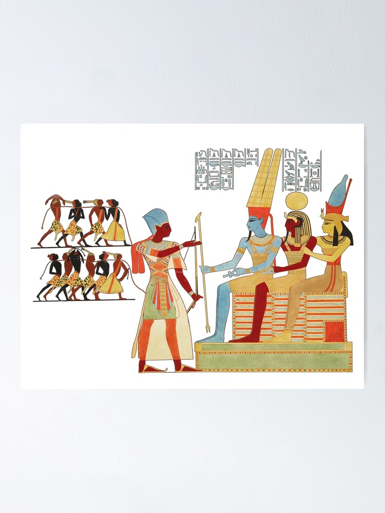 Póster «Mural del faraón real con jeroglíficos» de mycloudzdesign ...