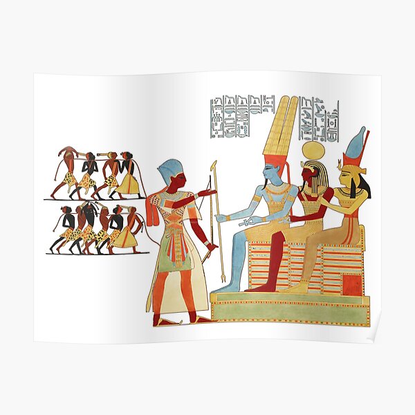 Póster «Mural del faraón real con jeroglíficos» de mycloudzdesign ...