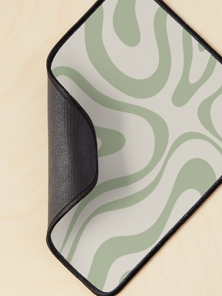 "Liquid Swirl Abstract Pattern in Beige and Sage Green" Mouse Pad for ...