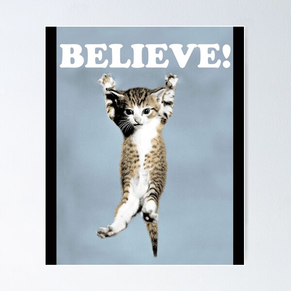 "Believe Cat Poster Classic ." Poster for Sale by owengirau | Redbubble