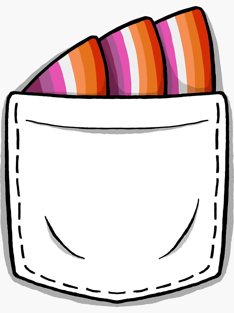 "Lesbian Pride Three Stairs Fold Fake Pocket Handkerchief" Sticker for ...