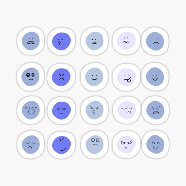"Blue Emoji Sticker Pack Set 2" Sticker by mccxxi | Redbubble