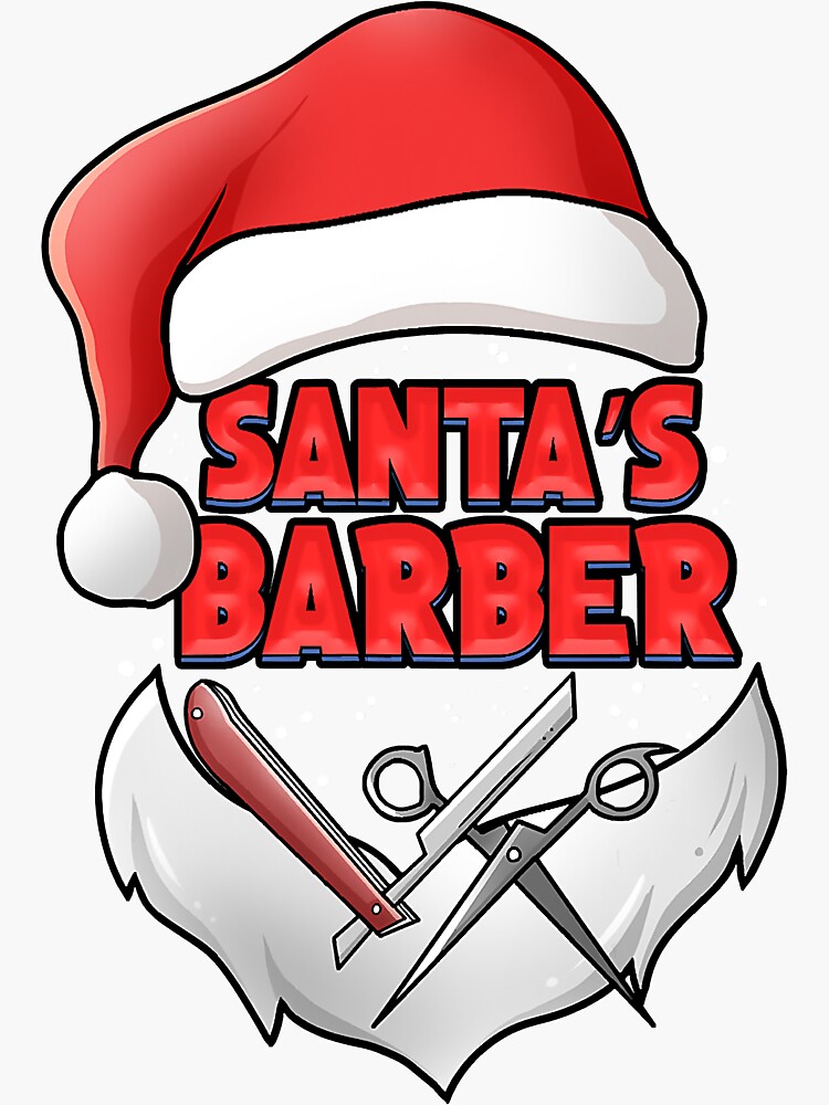 "Santas Barber Santa Claus Santas Beard" Sticker for Sale by ...