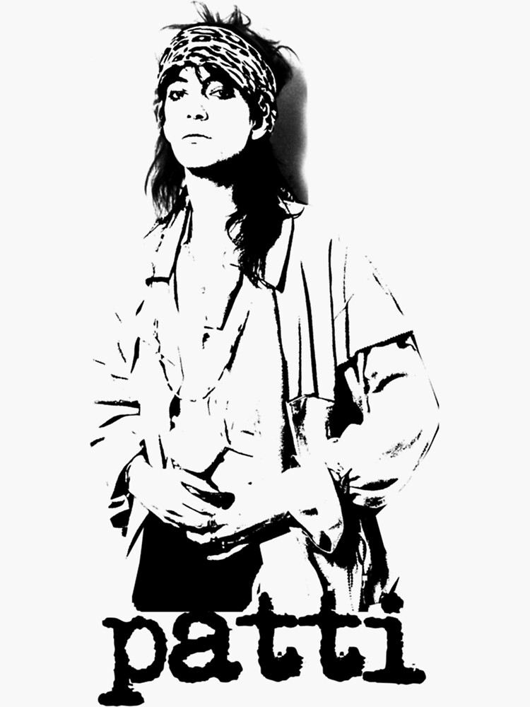 "patti smith - black stencil " Sticker by NatashaHow | Redbubble