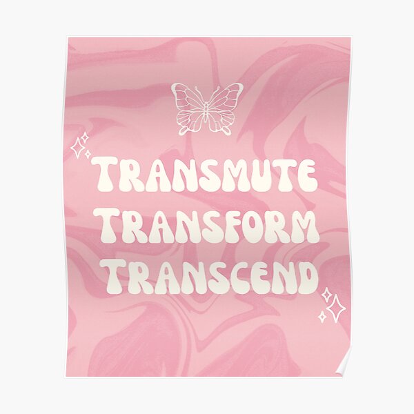 "Transmute, Transform, Transcend - Aesthetic Pink Abstract Butterfly ...
