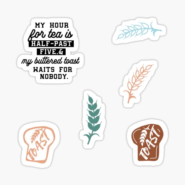"wheat bread toast pattern and quotes" Sticker for Sale by FlinArt ...
