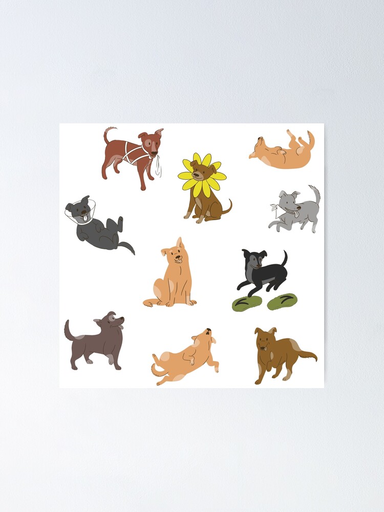 "Potcake Dogs - I Love Potcake Cute - Kawaii Potcake Dog Pack" Poster ...