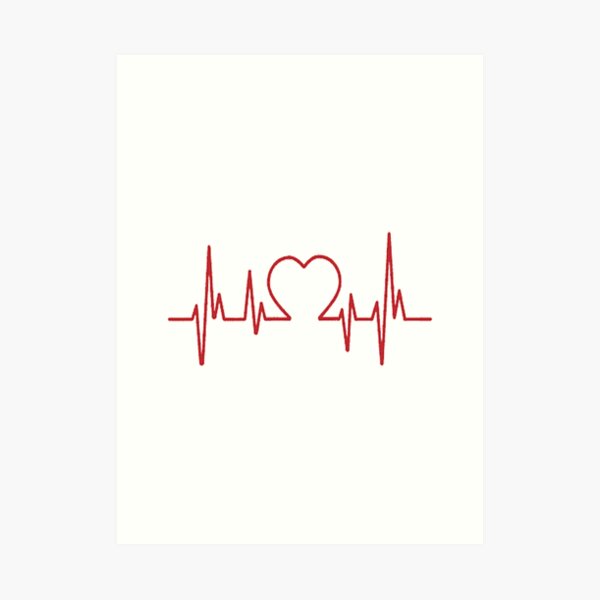 "heart rate curve" Art Print for Sale by DIMATLOVER | Redbubble