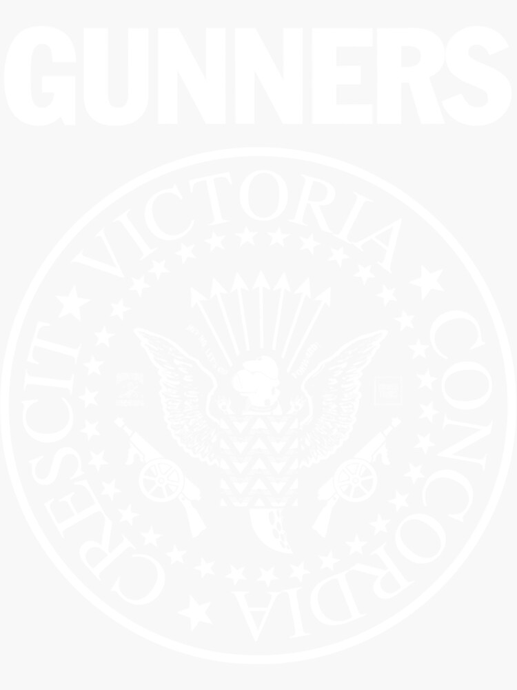 "Hey Ho Let's Go Gunners White" Sticker for Sale by FelishaTarver ...