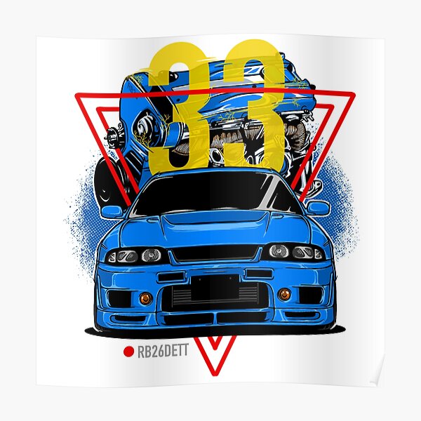 "Nissan GTR R33" Poster for Sale by Ninetiescustoms | Redbubble