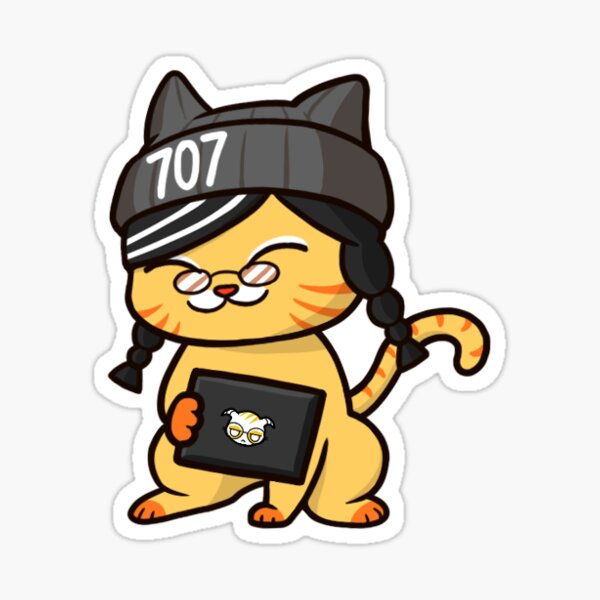 "Cat Dokki" Sticker for Sale by DalphineMerch | Redbubble