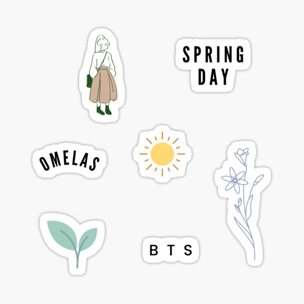 "BTS Spring Day simple details sticker pack" Sticker for Sale by blumun ...