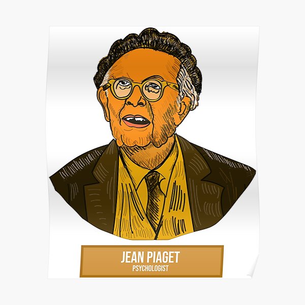 "Jean Piaget Swiss psychologist illustartion " Poster for Sale by ...