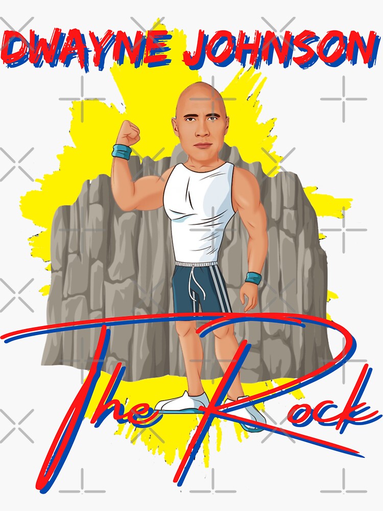 "Dwayne Johnson" Sticker for Sale by DrawingAndText | Redbubble