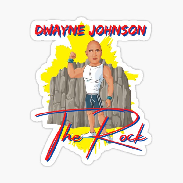 "Dwayne Johnson" Sticker for Sale by DrawingAndText | Redbubble