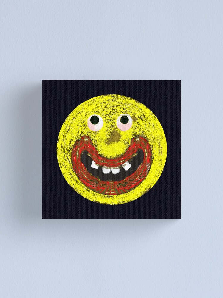 "Emoji Goofy Pixel Smile Face" Canvas Print for Sale by PlanetMonkey ...