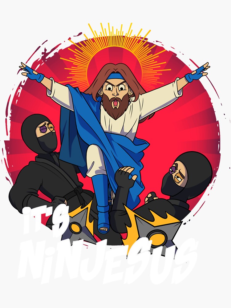 "Funny Ninjesus Jesus Ninja Shinobi Catholic" Sticker for Sale by ...