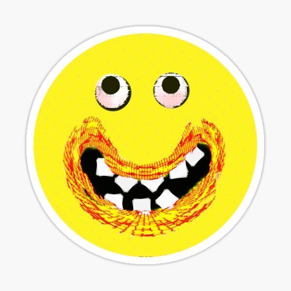 "Goofy Smile Emoji Goofy Pixel Smilng Face" Sticker for Sale by ...