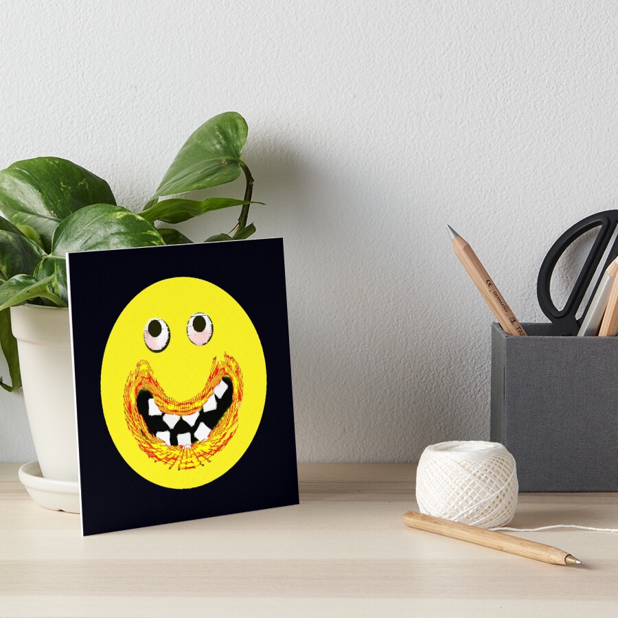 "Goofy Smile Emoji Goofy Pixel Smilng Face" Art Board Print for Sale by ...