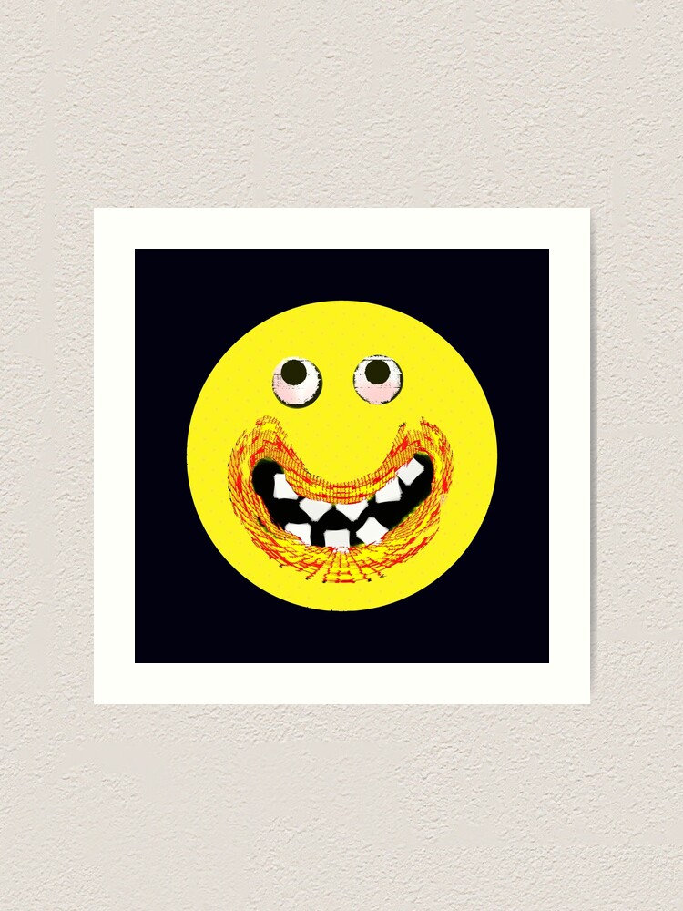 "Goofy Smile Emoji Goofy Pixel Smilng Face" Art Print for Sale by ...