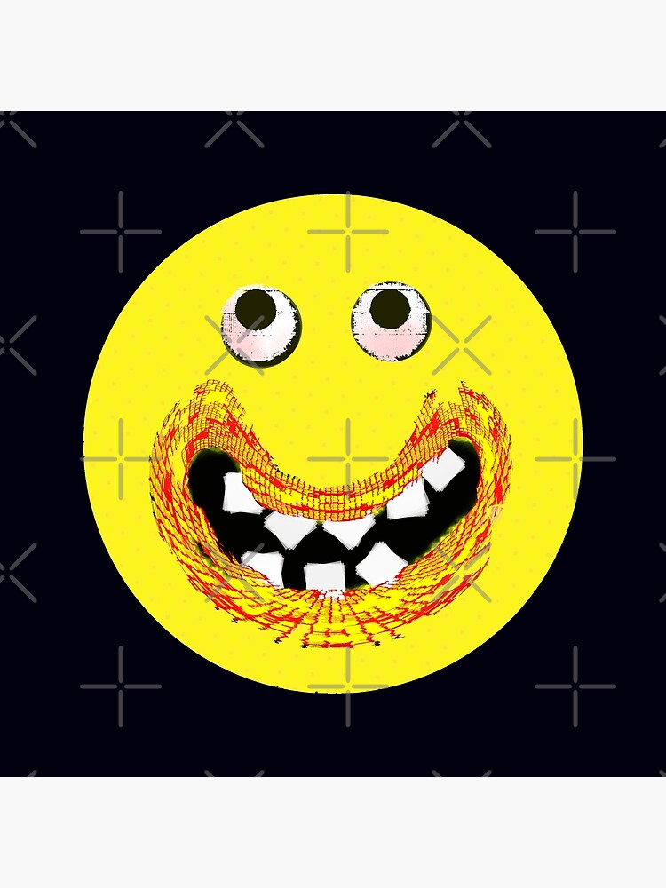 "Goofy Smile Emoji Goofy Pixel Smilng Face" Metal Print for Sale by ...
