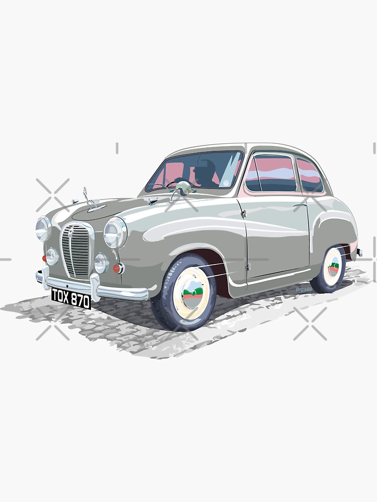"Austin A35 in Tweed Grey" Sticker for Sale by Bigs66 | Redbubble