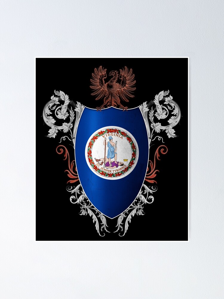 Póster «Bandera de virginia heráldica medieval estilo de escudo de ...