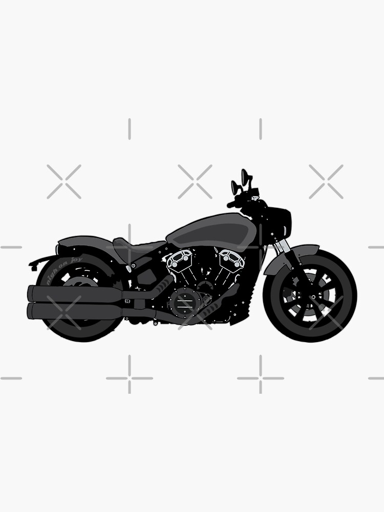 "indian Scout Bobber bw" Sticker for Sale by NighOnJoy | Redbubble