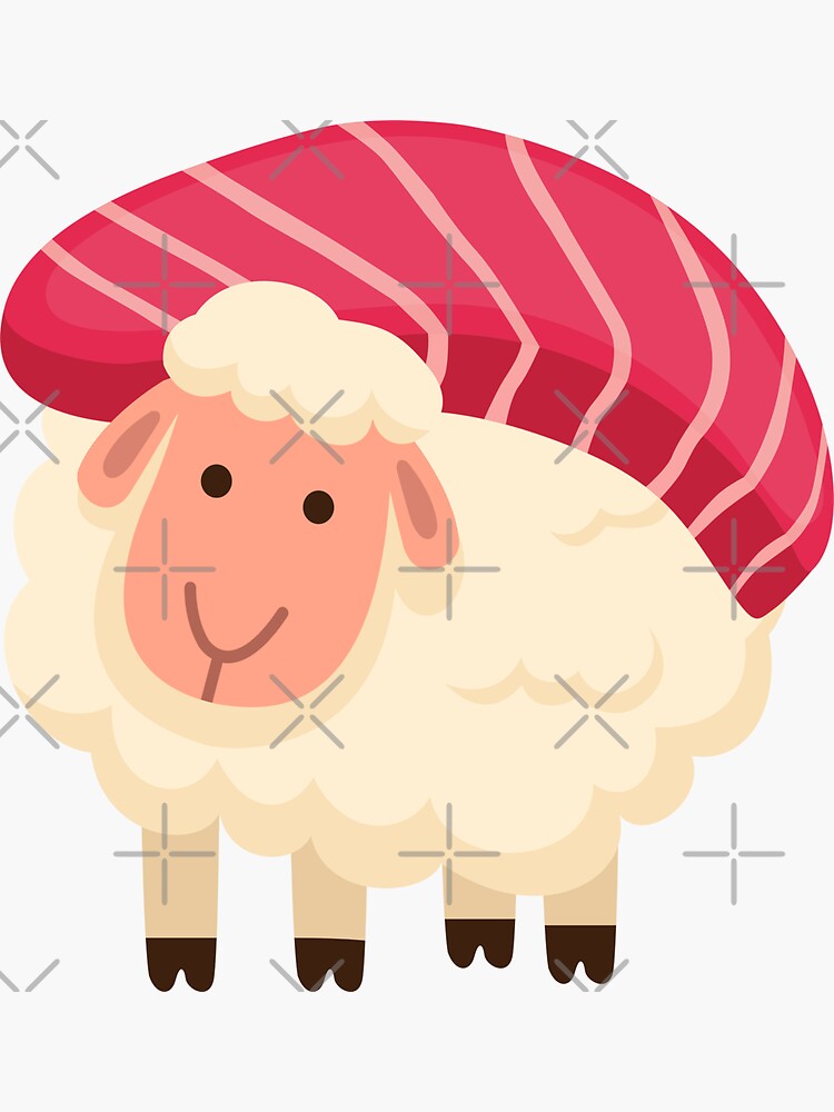 "Sushi Sheep Japan Kawaii Sheep Wool" Sticker for Sale by mooon85 ...