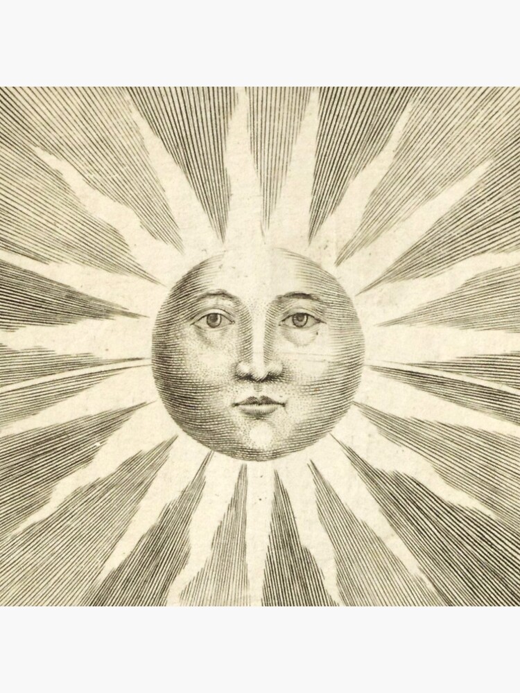 "Vintage Sun with Face Illustration, 1700s Era Art" Poster for Sale by ...