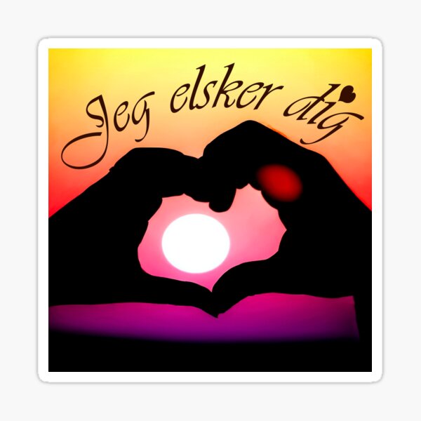 "Jeg elsker dig ( I love you in Danish) - Pop art" Sticker for Sale by ...