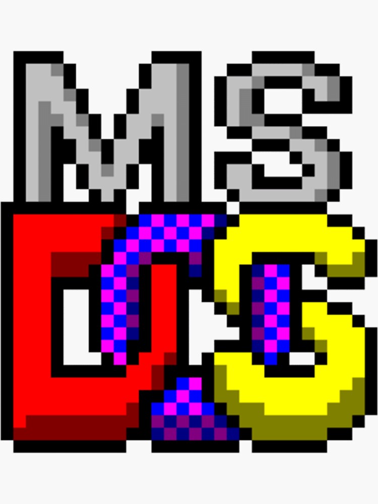 "MS-DOS Icon Retro Pixel Computer Symbol Essential ." Sticker for Sale ...