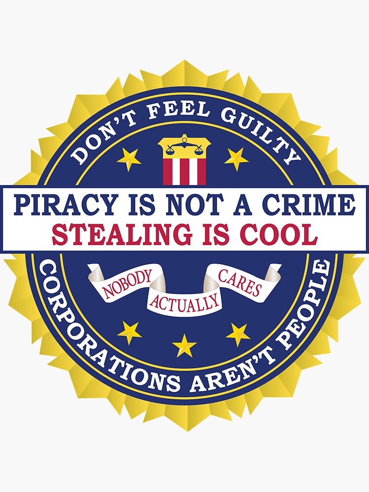 "FBI Anti-Anti-Piracy" Sticker for Sale by jacby | Redbubble