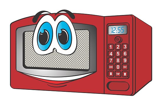 Pósters «Dibujos animados de microondas masculino rojo» de Graphxpro ...