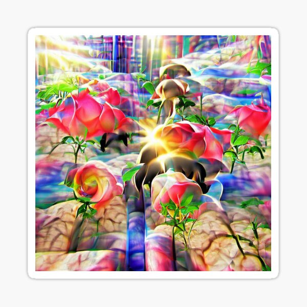 "trippy roses" Sticker for Sale by guccifer997 | Redbubble