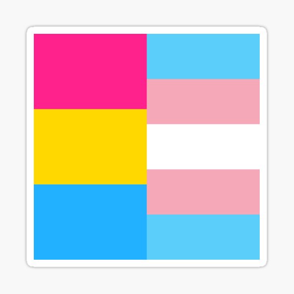 "Pansexual + Trans Flags" Sticker for Sale by neopronouns | Redbubble
