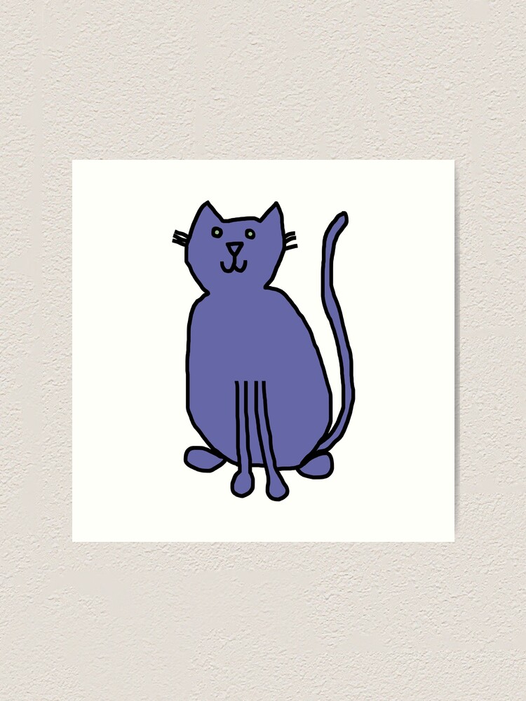 "Pantone Color of the Year 2022 Very Peri the Periwinkle Blue Cat" Art ...