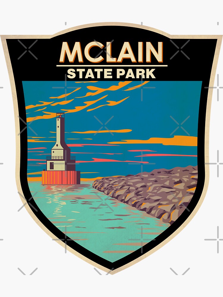"McLain State Park Michigan Badge" Sticker for Sale by KrisSidDesigns ...