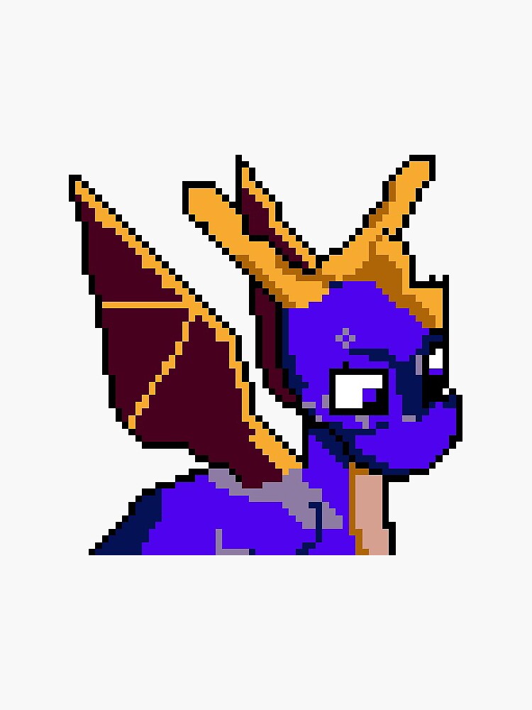 "Pixel Spyro " Sticker for Sale by ExtinctInstinct | Redbubble