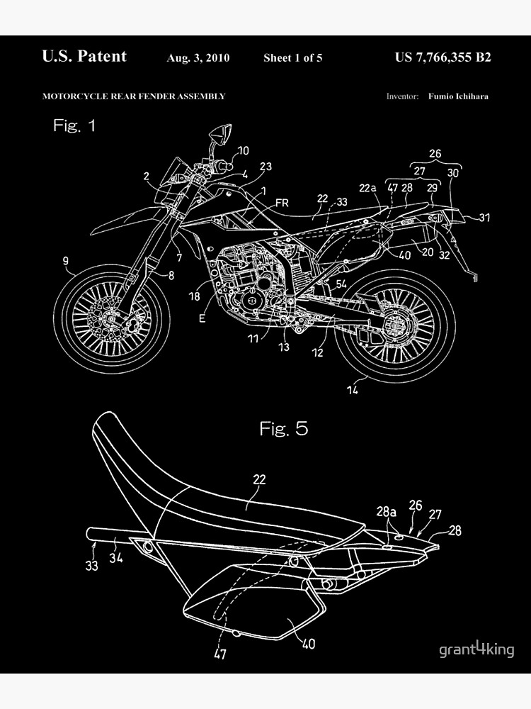 Póster «BRRAAP Motocross Dirtbike Blueprint Patente Diagrama Esquema ...